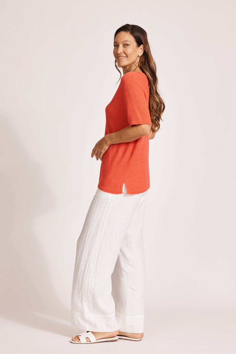 Artemis V Knit Top - Coral