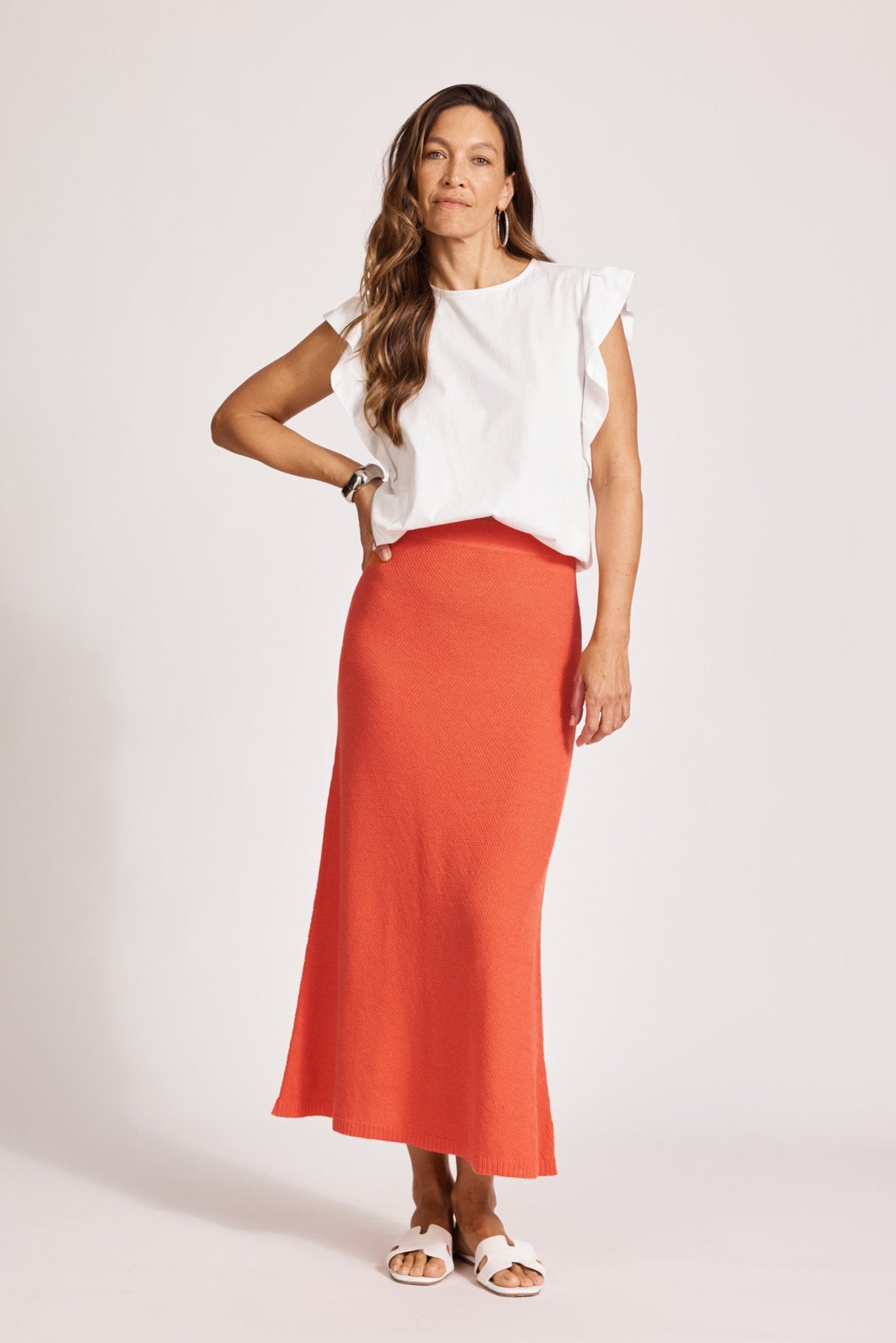 Artemis Knit Skirt - Coral