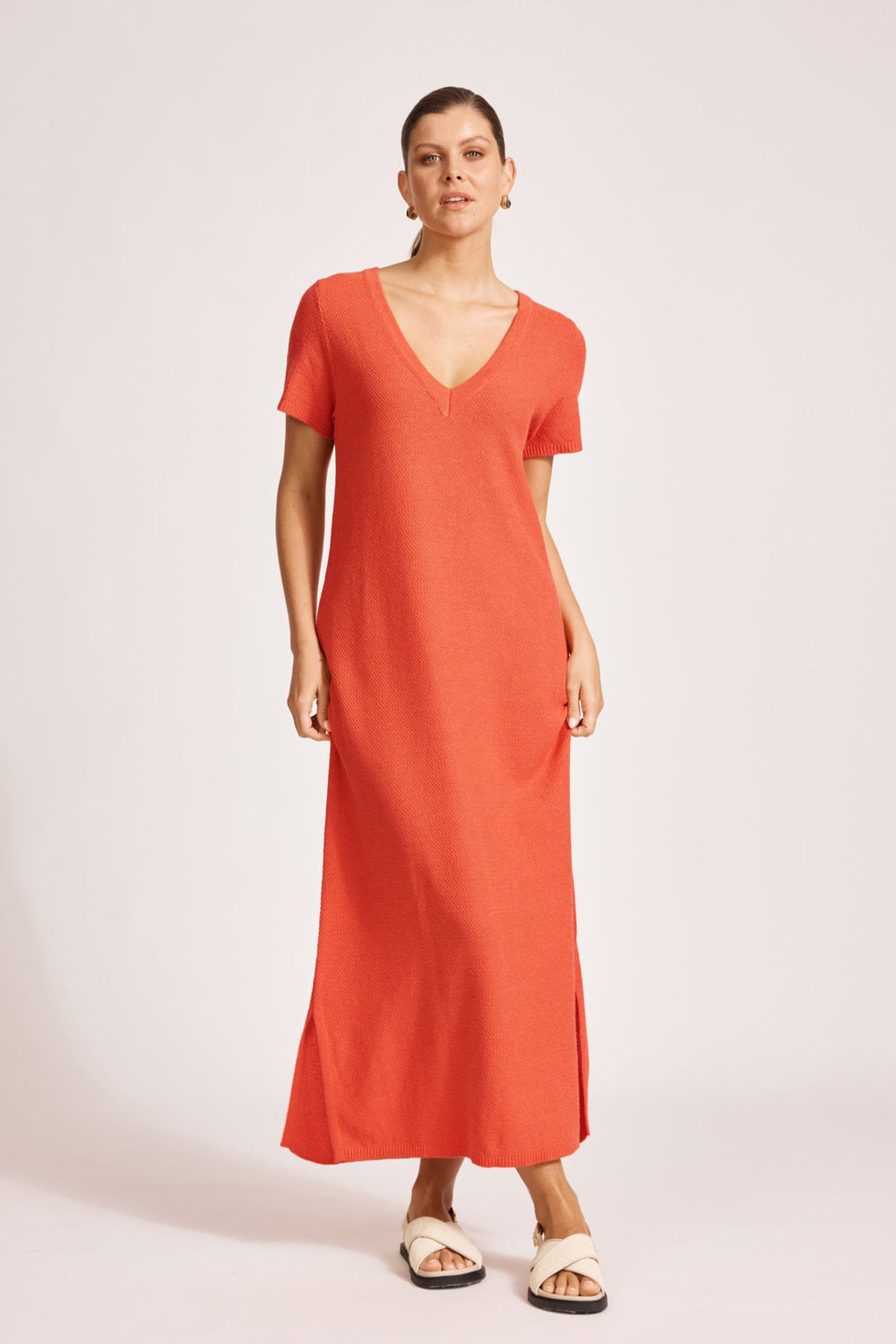Artemis V Knit Dress - Coral